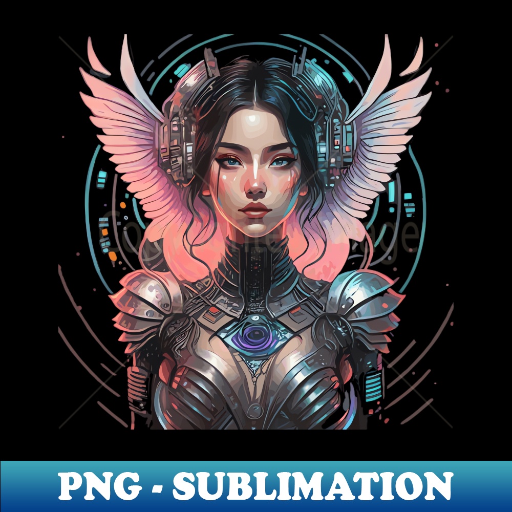 Cyber Seraphim - PNG Transparent Sublimation Design | Inspire Uplift