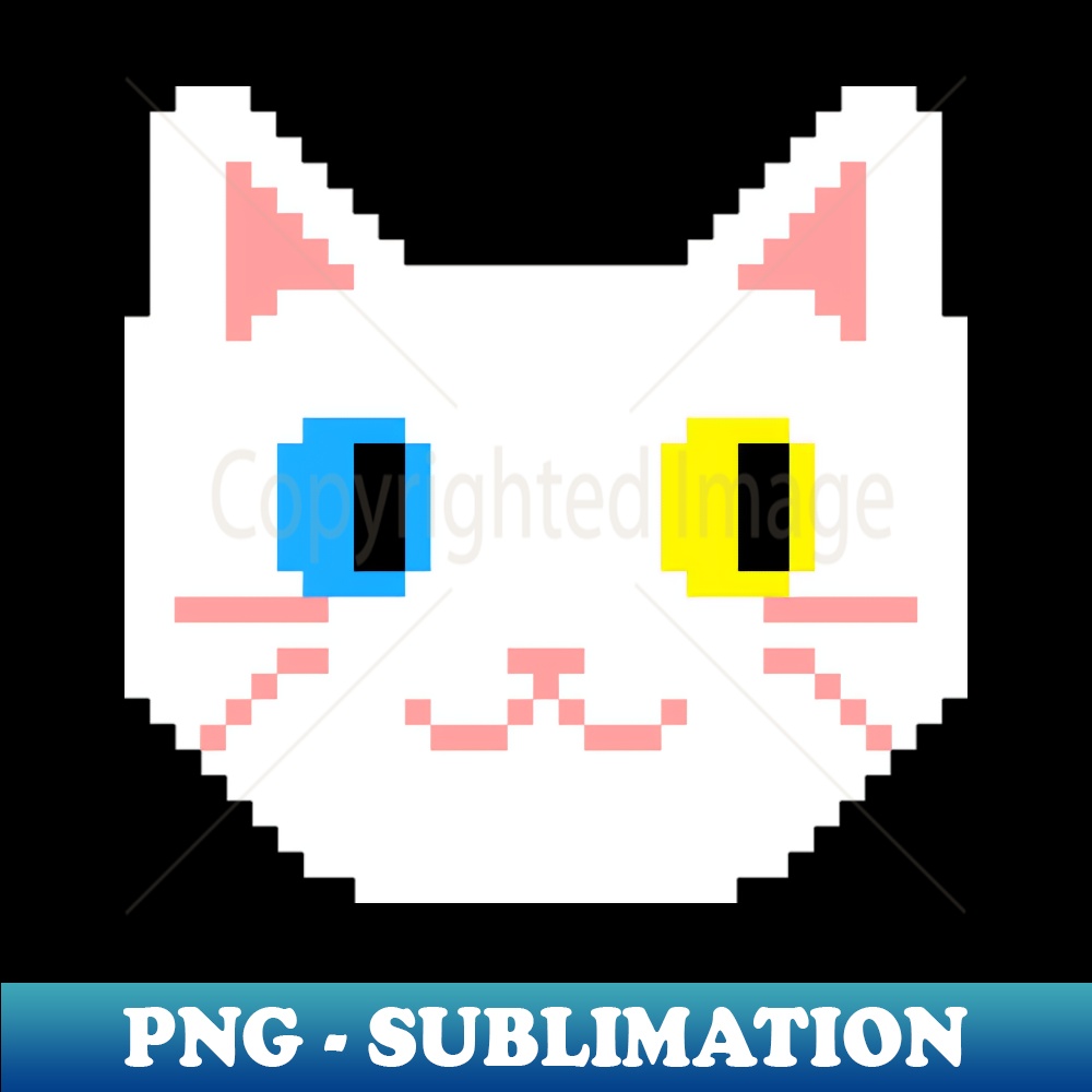 WHITE CAT PIXEL ART by ARTAISM - PNG Transparent Sublimation | Inspire ...