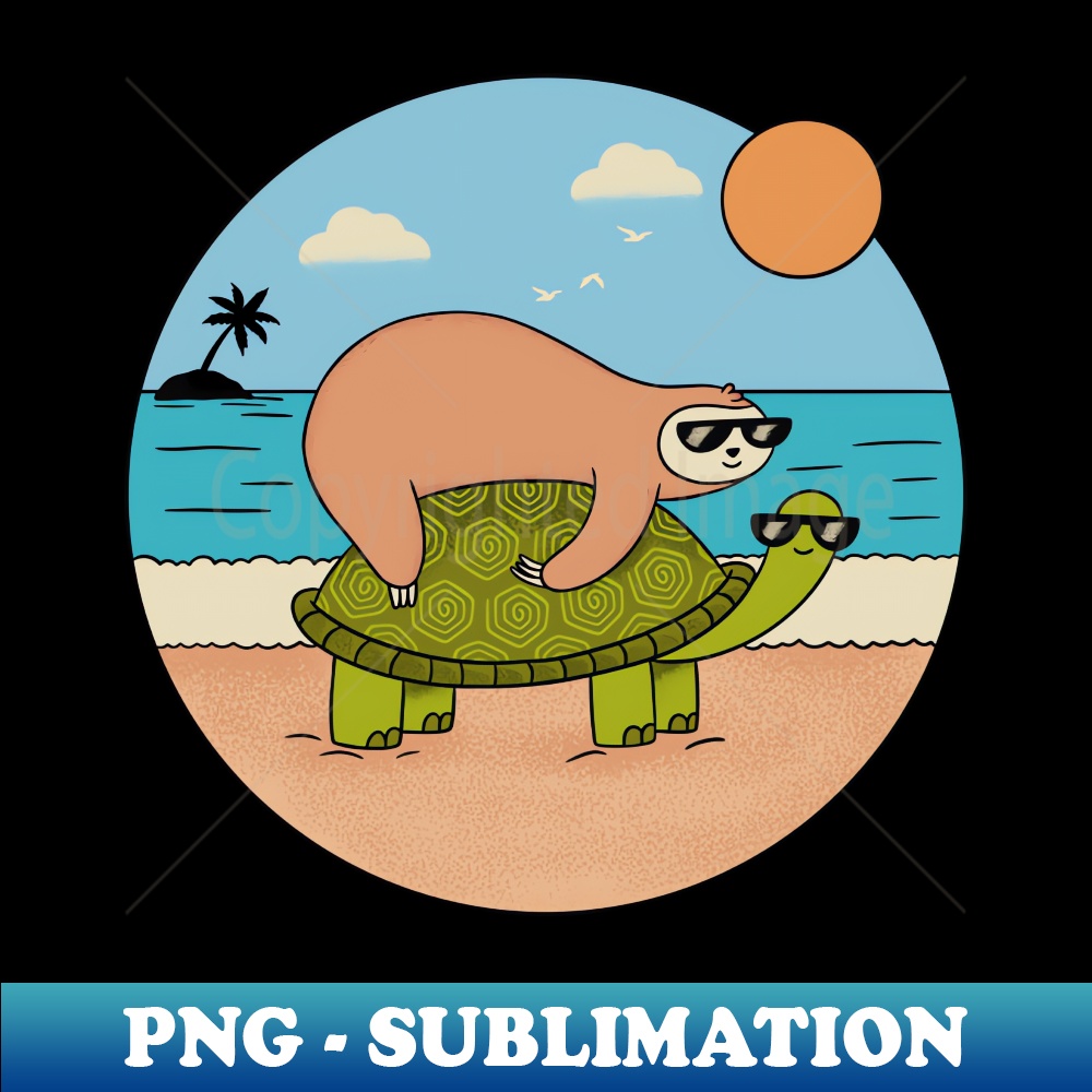 Sloth and turtle beach - Aesthetic Sublimation Digital File | Inspire ...