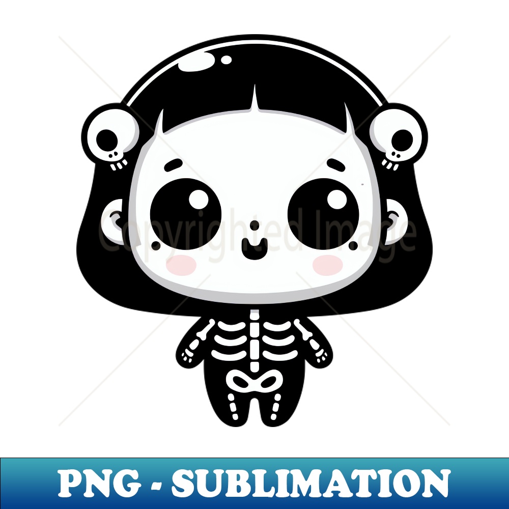 Cute Chubby Skeleton Girl in Kawaii Style Cute Halloween Cos | Inspire Uplift