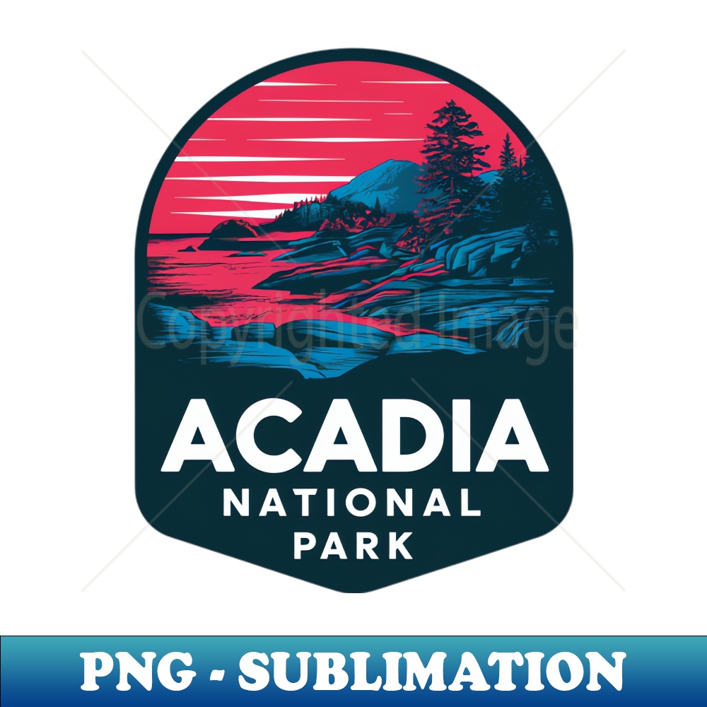 Red Sky Above Acadia National Park Emblem - Exclusive PNG Su | Inspire ...