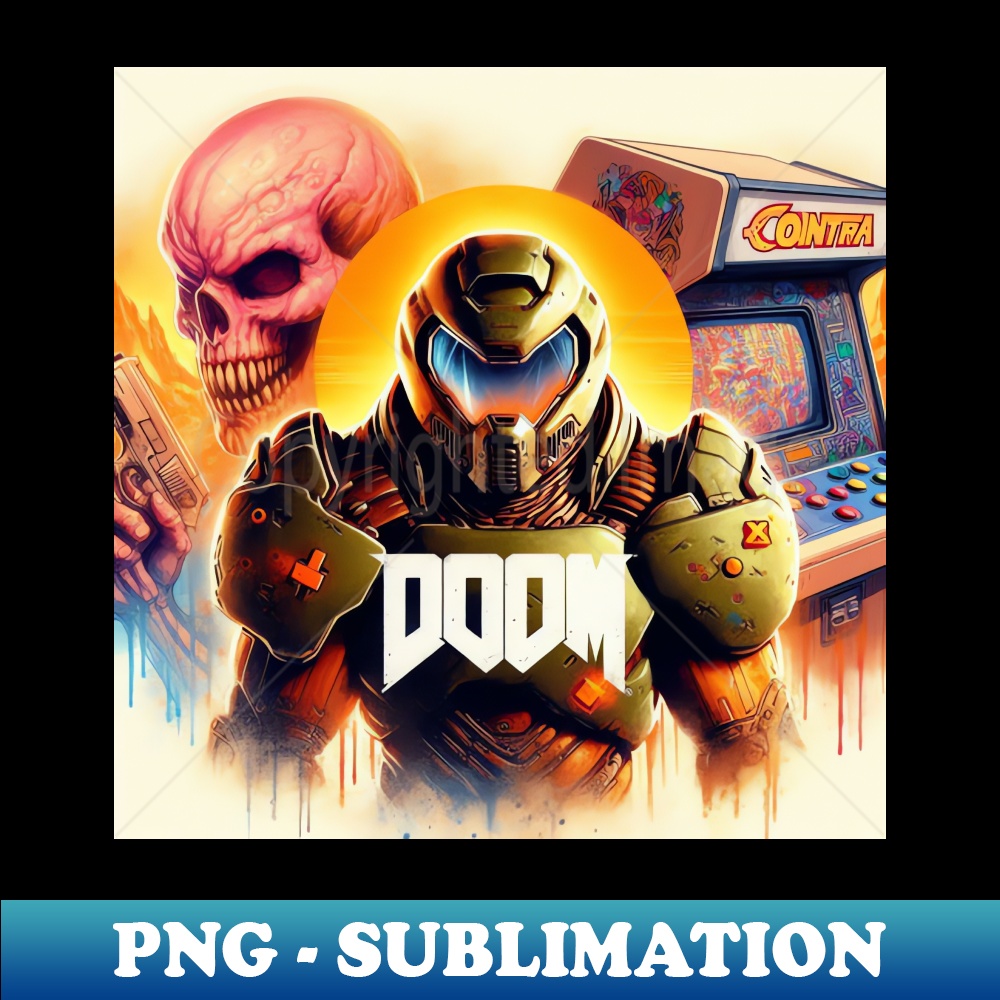 Doom Guy with Contra Arcade - PNG Transparent Digital Downlo | Inspire ...
