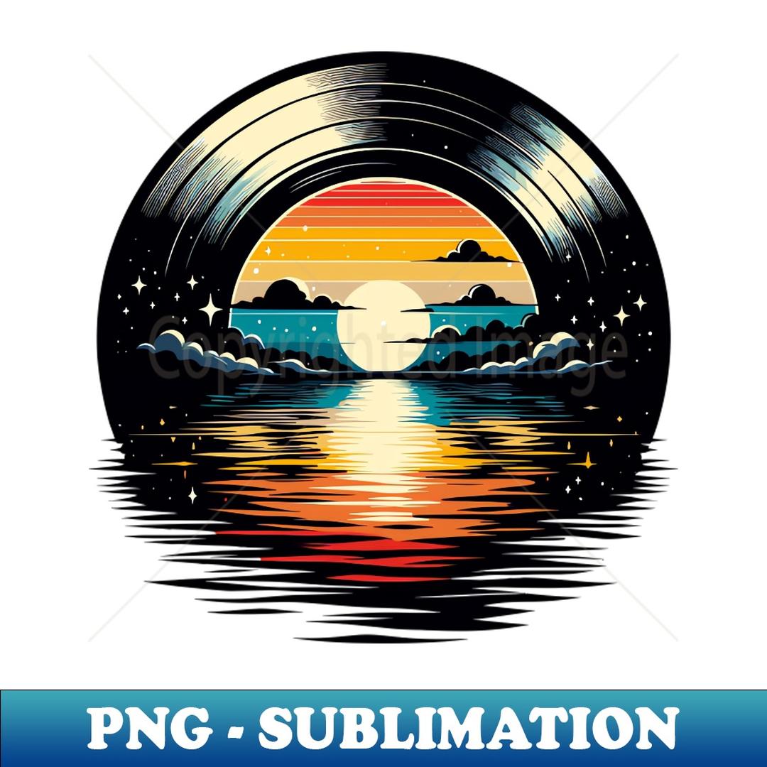 Retro Sunset Vinyl - Modern Sublimation PNG File | Inspire Uplift