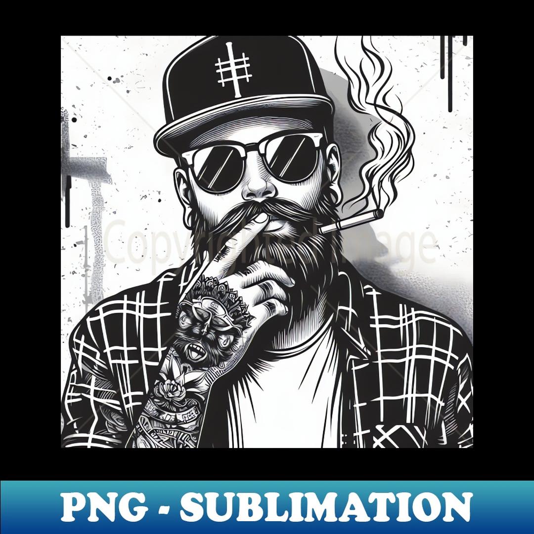 Beard Smoking Gangster Vibe - Signature Sublimation PNG File | Inspire ...