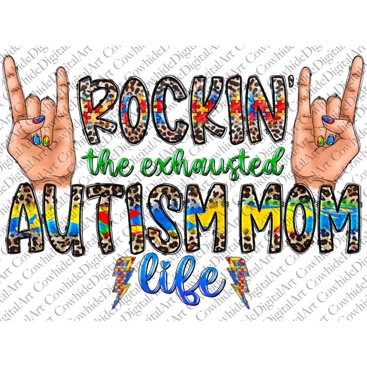 Rockin' The Exhausted Autism Mom Life png, sublimation desig | Inspire ...