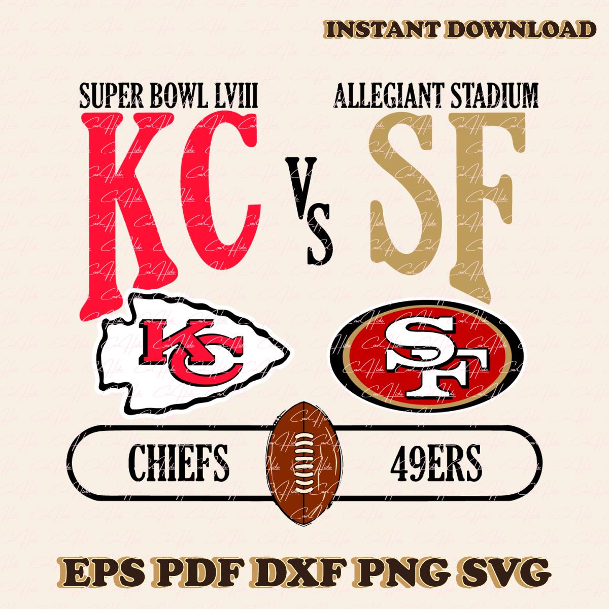 KC Chiefs vs SF 49ers Super Bowl LVIII SVG | Inspire Uplift