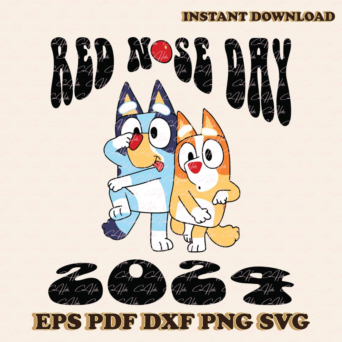 Red Nose Day 2024 Bluey Bingo SVG | Inspire Uplift