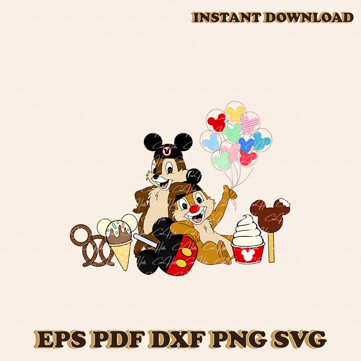 Chip And Dale Chipmunks Balloons PNG | Inspire Uplift