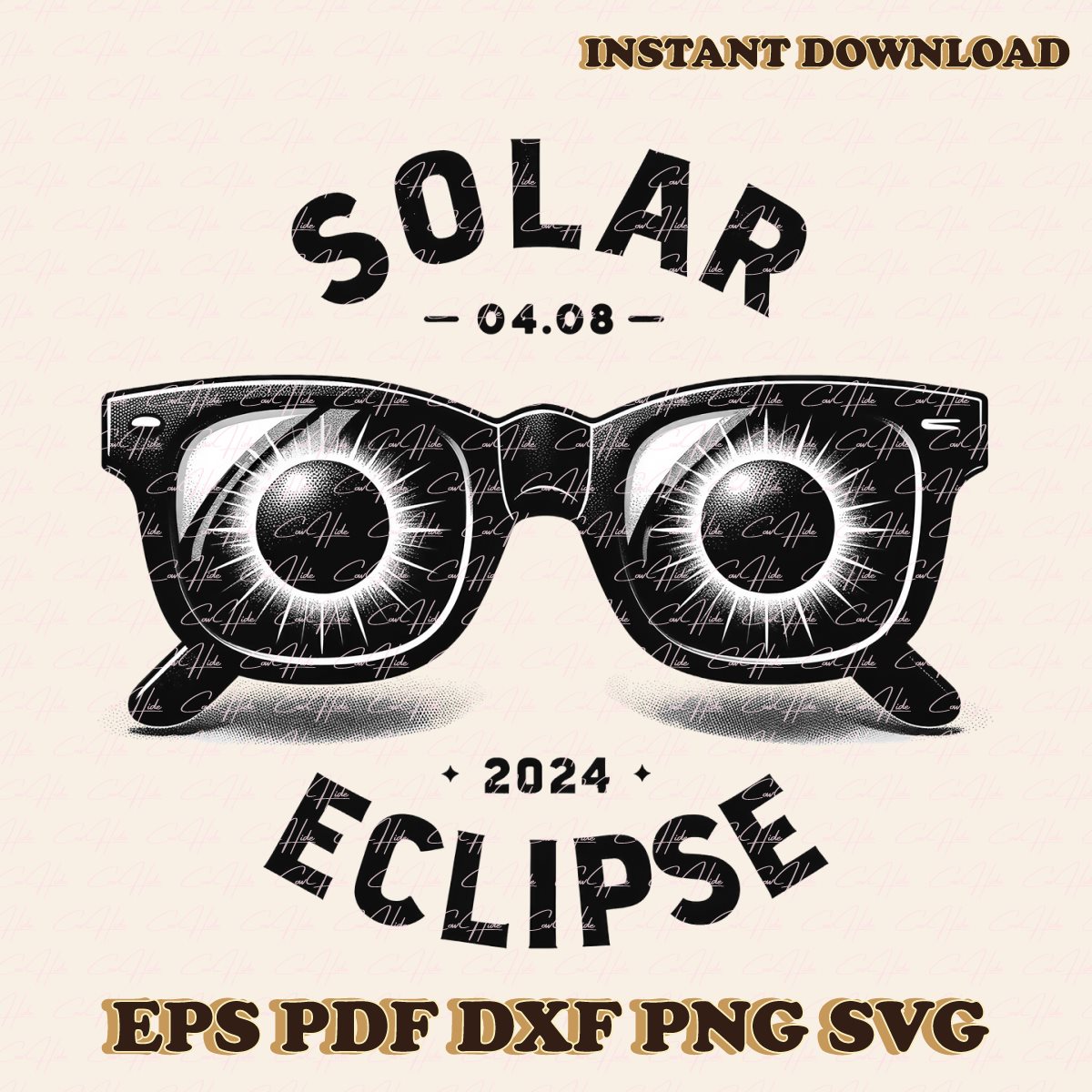 Solar Eclipse 2024 Glasses PNG Design - Inspire Uplift