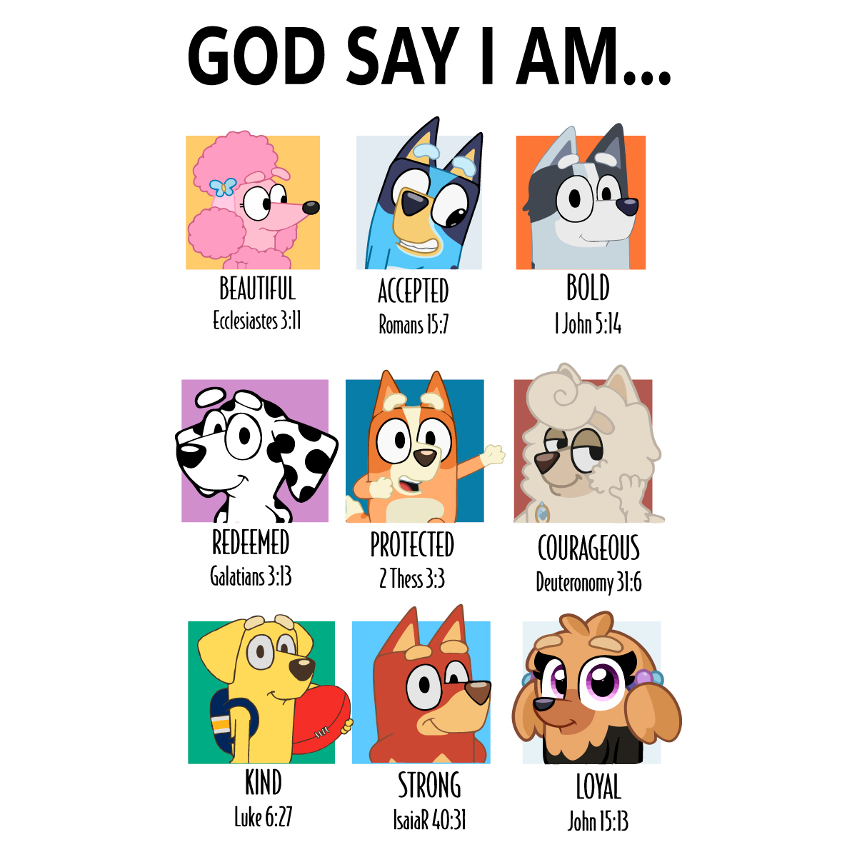 Bluey Gods Say I Am SVG PNG Download Files | Inspire Uplift