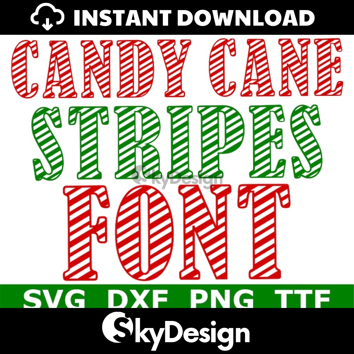 Candy Cane Font SVG TTF, Candy Cane Alphabet, Christmas Fon | Inspire ...