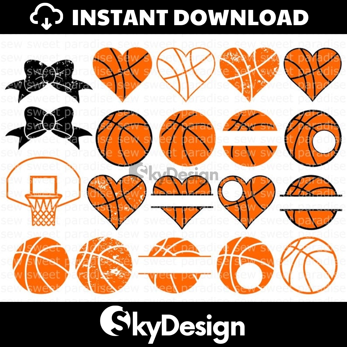 Basketball SVG Bundle, Basketball Heart SVG, Monogram SVG, D - Inspire Uplift