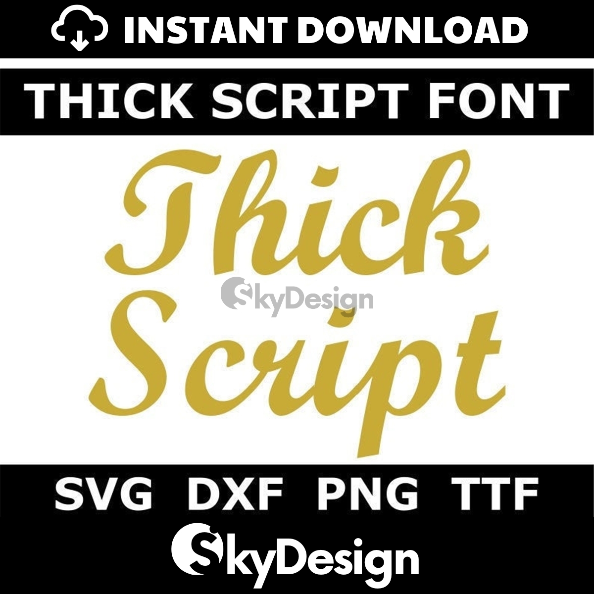 Script Font SVG TTF, Fancy Script Font Alphabet, Thick Scri | Inspire ...