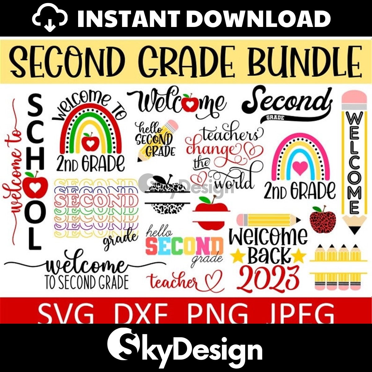 Second Grade SVG Bundle, 2nd Grade SVG, School Teacher SVG, | Inspire ...