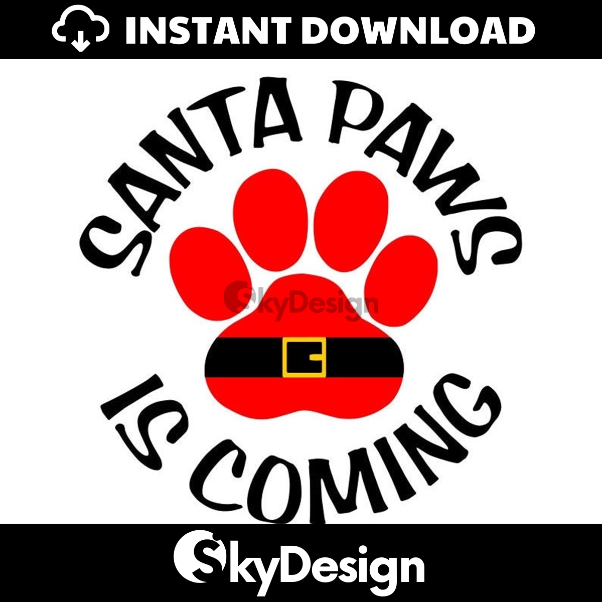 Santa Paws is Coming SVG, Santa Paw Print SVG, Christmas, Di - Inspire ...