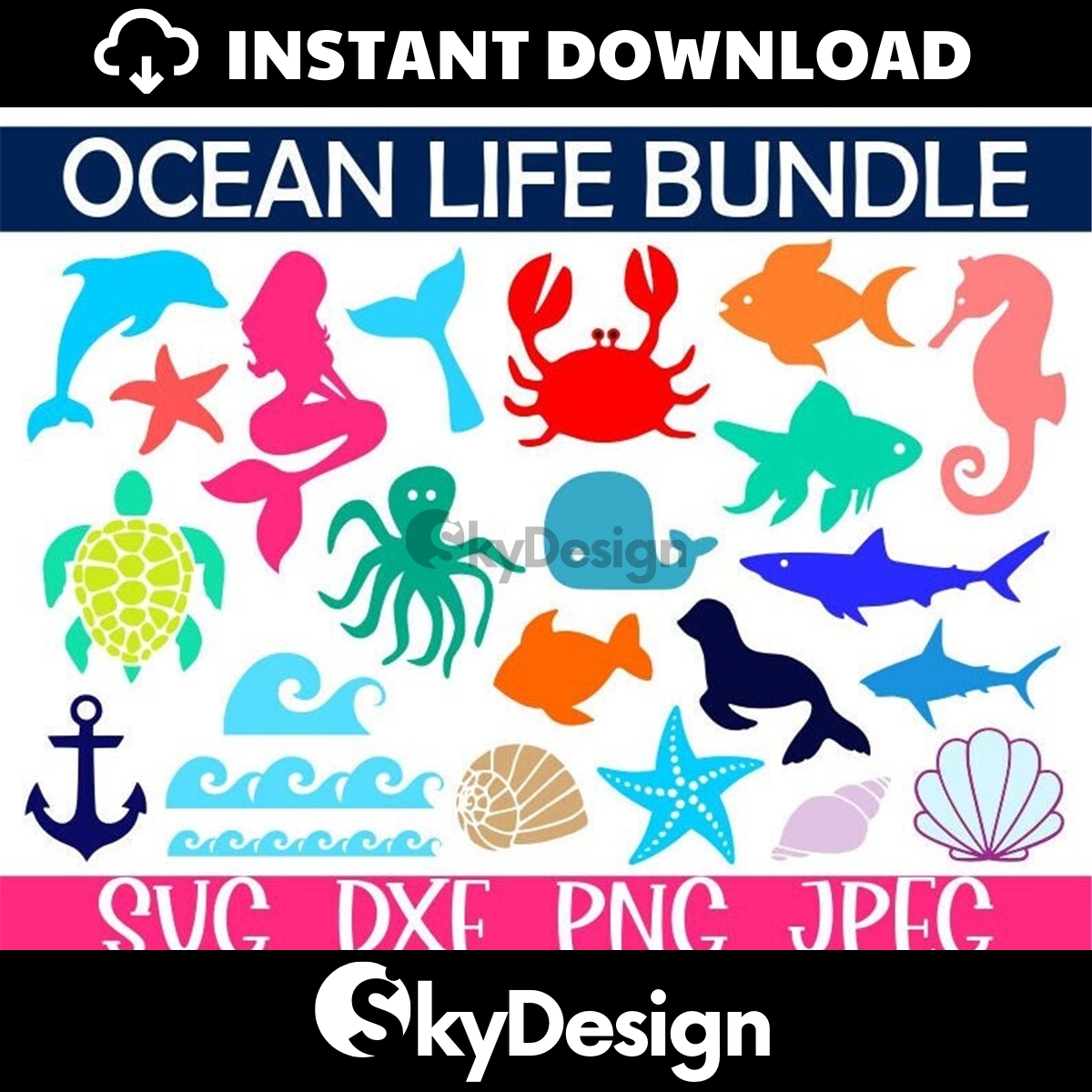 Ocean SVG Bundle, Beach SVG, Ocean Life SVG, Digital Downloa | Inspire ...