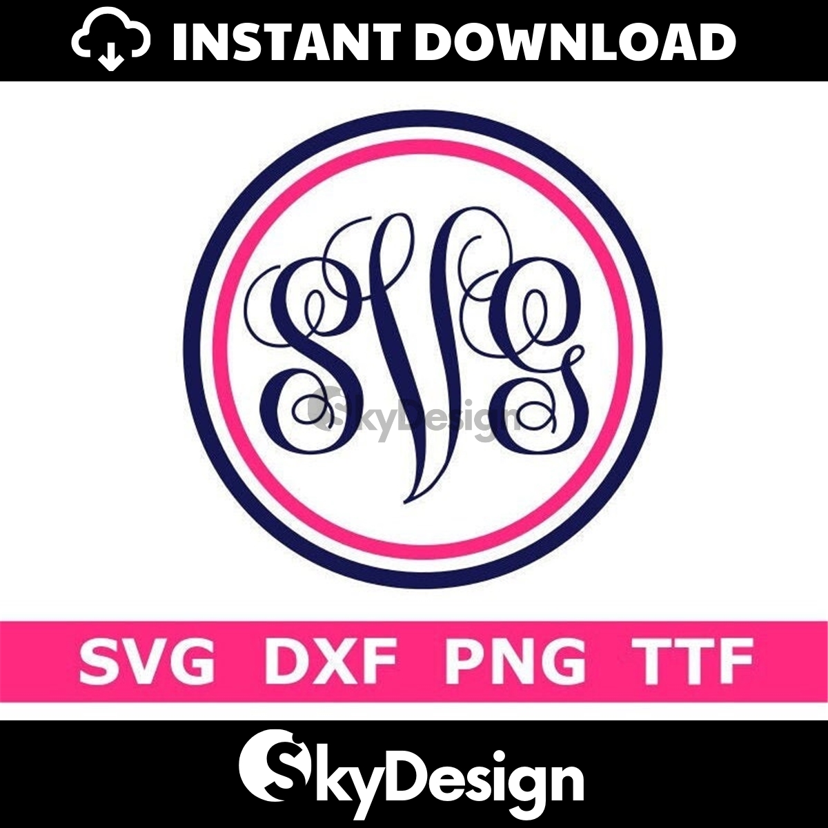 Monogram SVG TTF Alphabet, Fancy Font Circle Frame, Digita | Inspire Uplift
