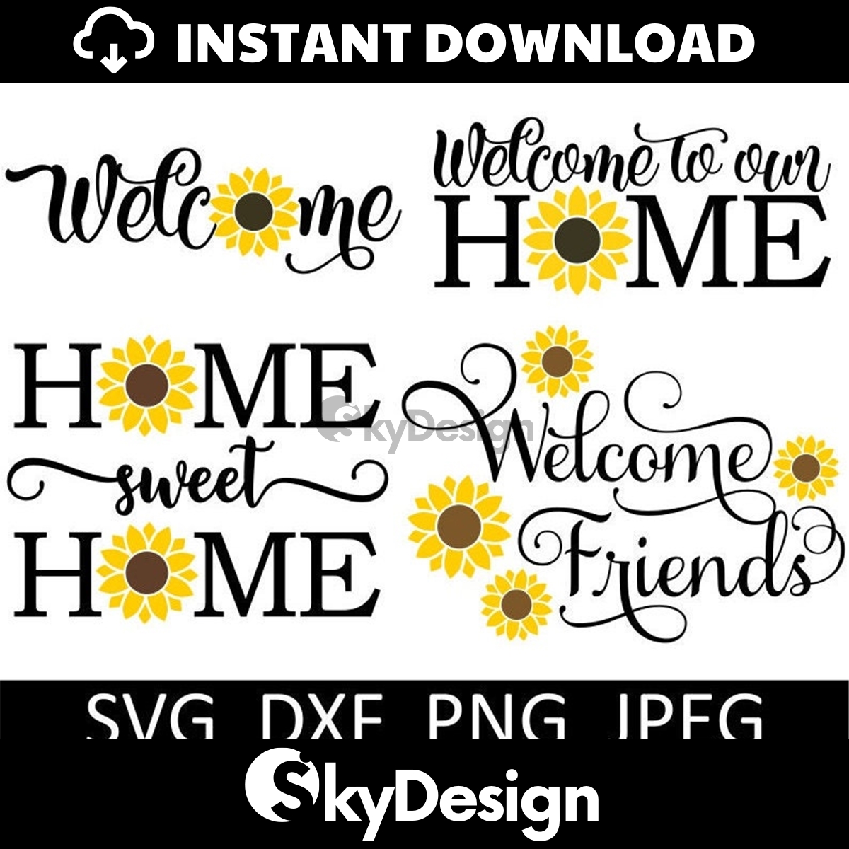 Welcome SVG, Sunflower Sign SVG, Welcome Door Signs SVG, Dig | Inspire ...