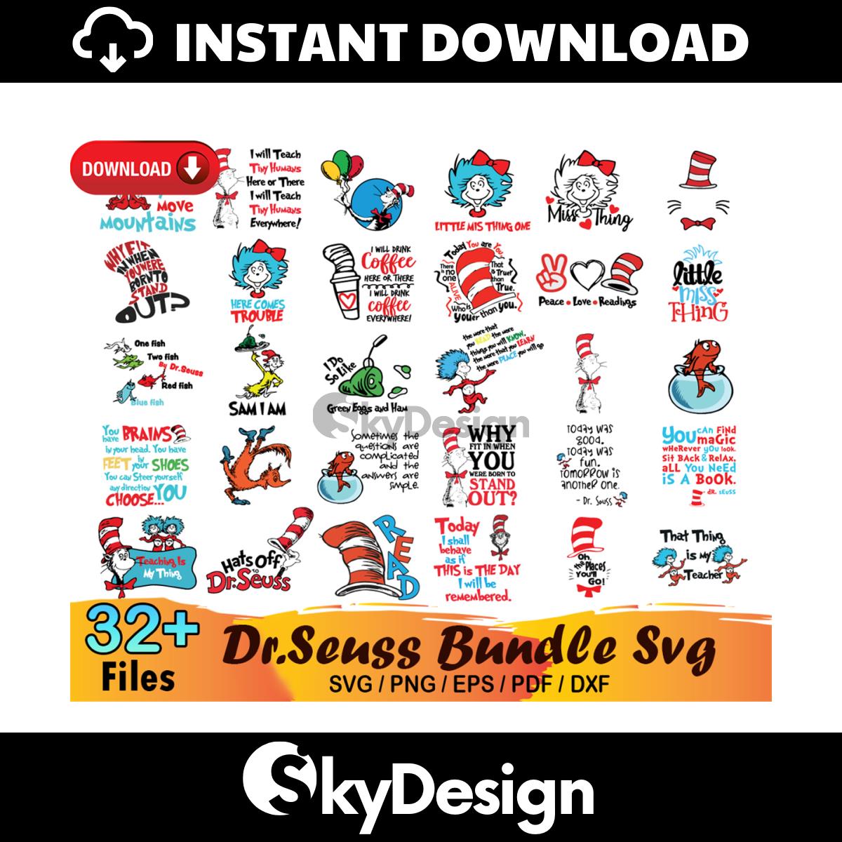 32 Dr Seuss Little Miss Thing Bundle Svg | Inspire Uplift