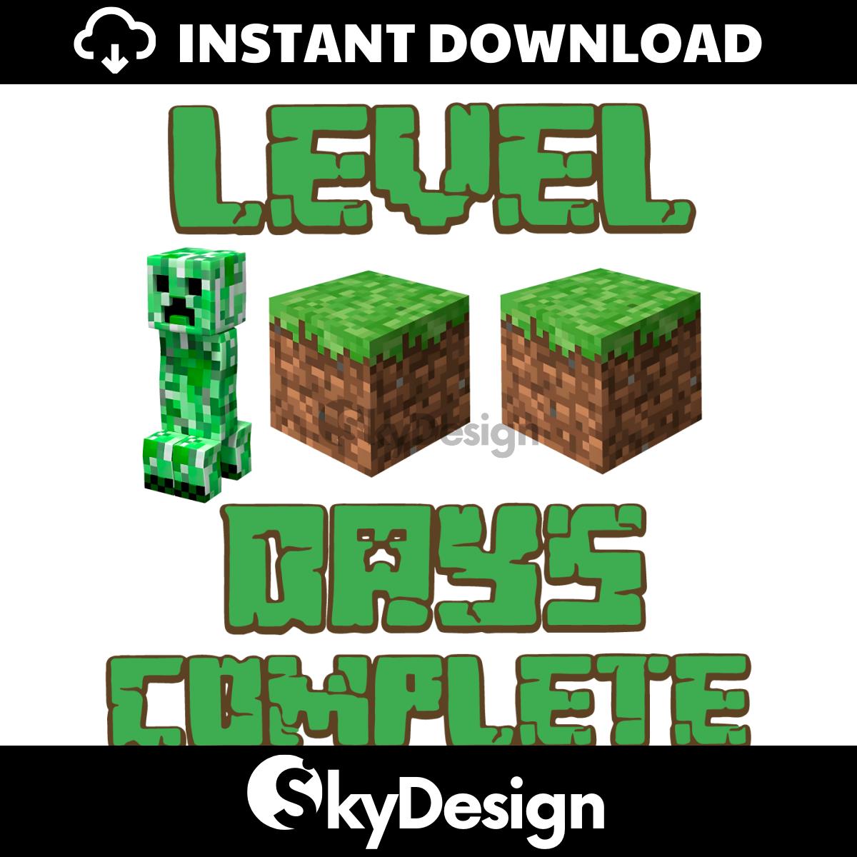 Minecraft Level 100 Days Complete PNG | Inspire Uplift