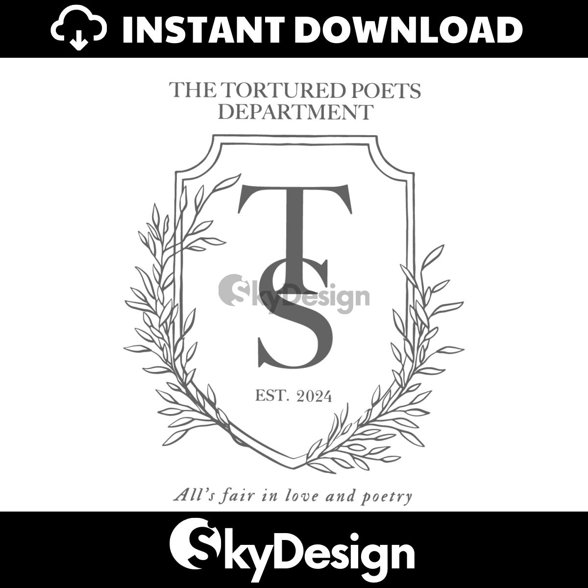 The Tortured Poets Department Emblem Crest SVG - Inspire Uplift