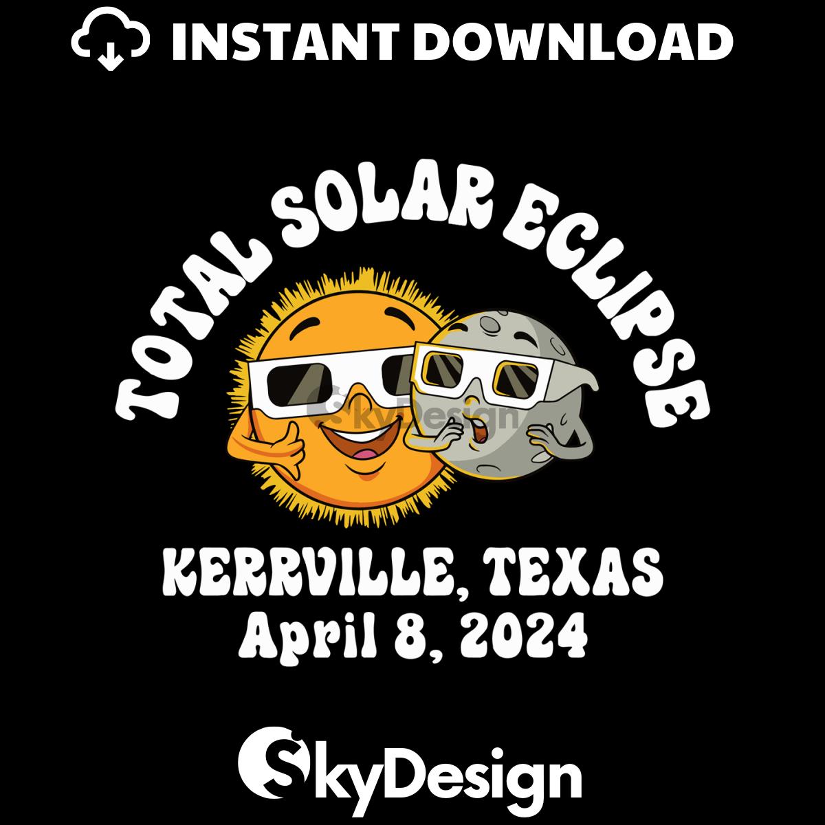 Total Solar Eclipse Kerrville Texas April 2024 SVG - Inspire Uplift