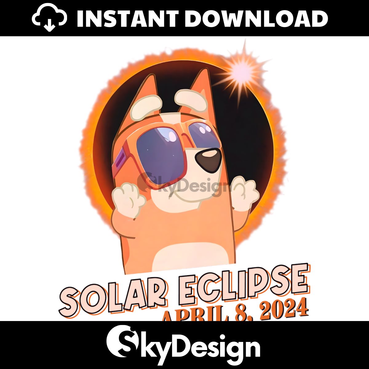 Retro Bingo Total Solar Eclipse 2024 PNG | Inspire Uplift