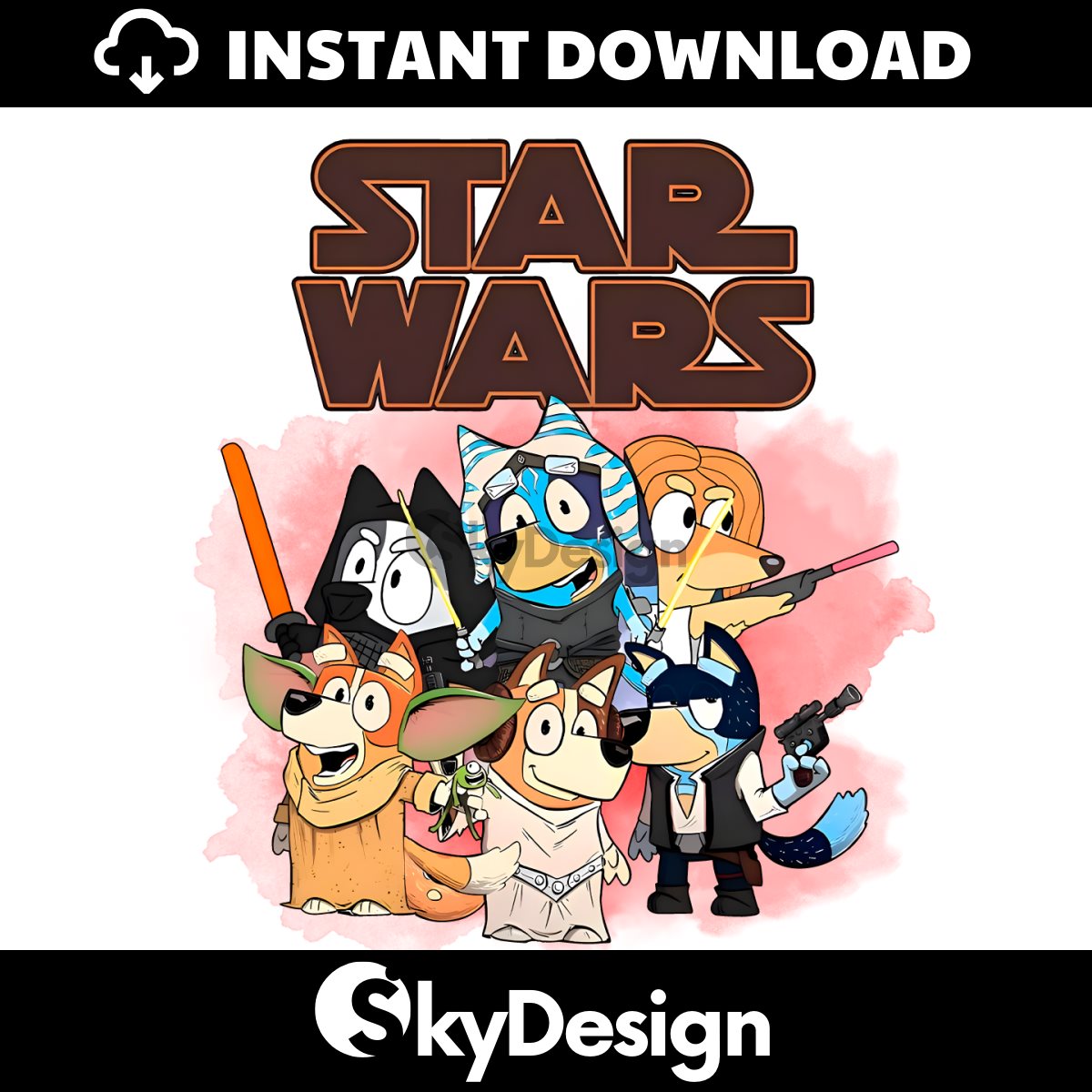 Bluey Friends Star Wars Characters PNG | Inspire Uplift