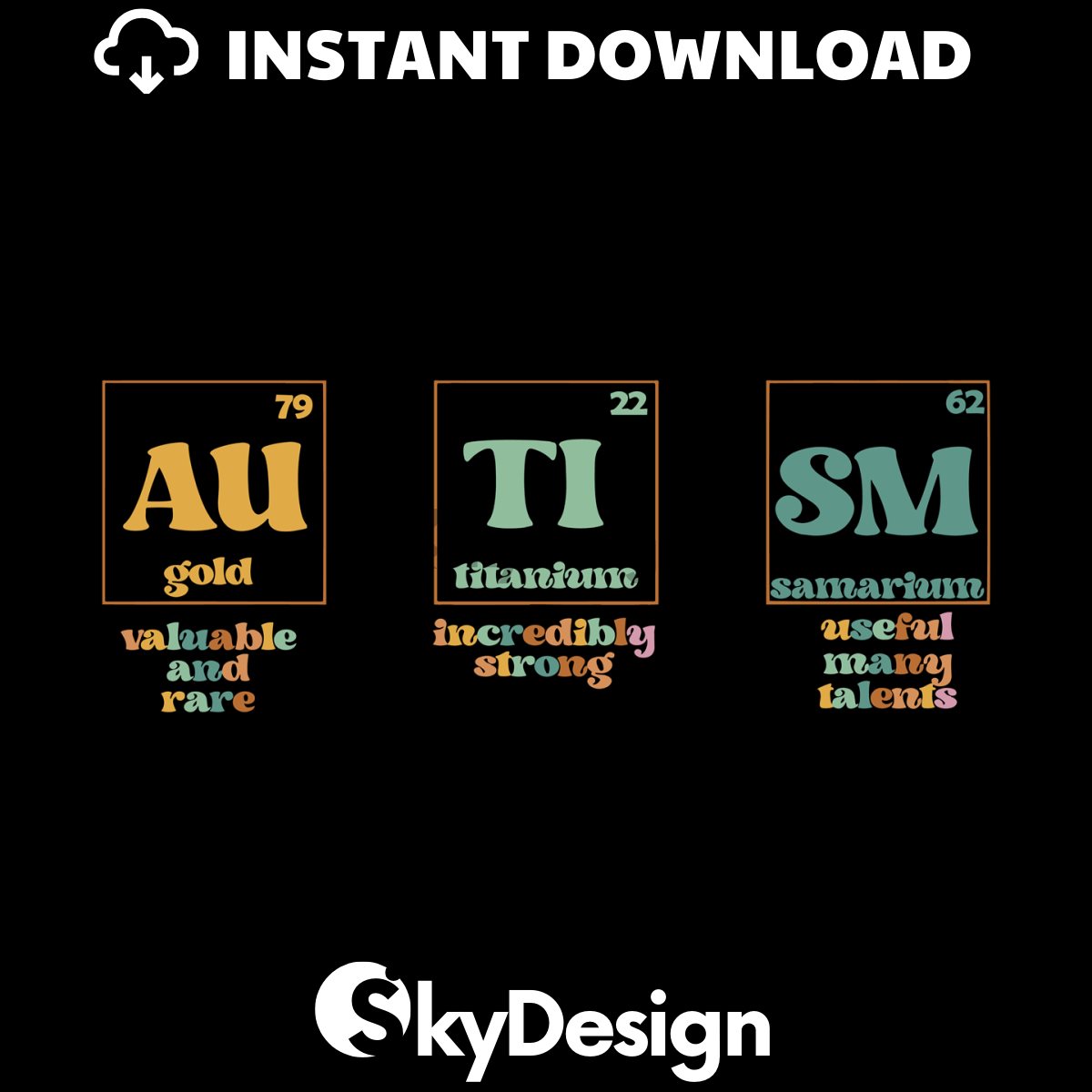Autism Periodic Table Valuable And Rare SVG | Inspire Uplift