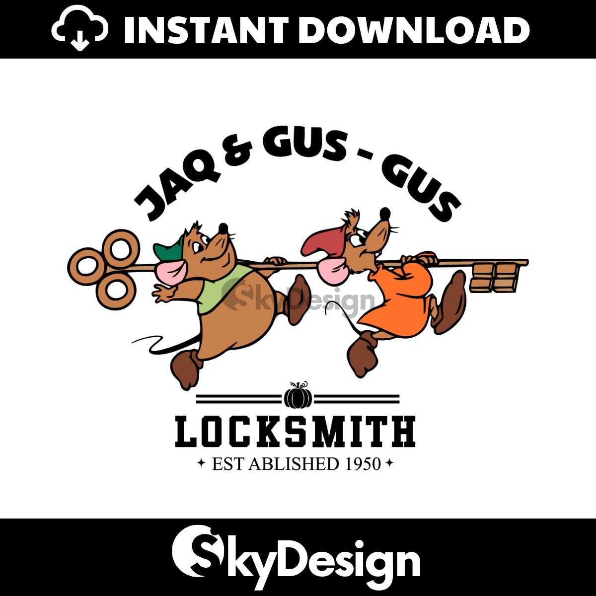Jaq And Gus Gus Locksmith Cinderella SVG | Inspire Uplift