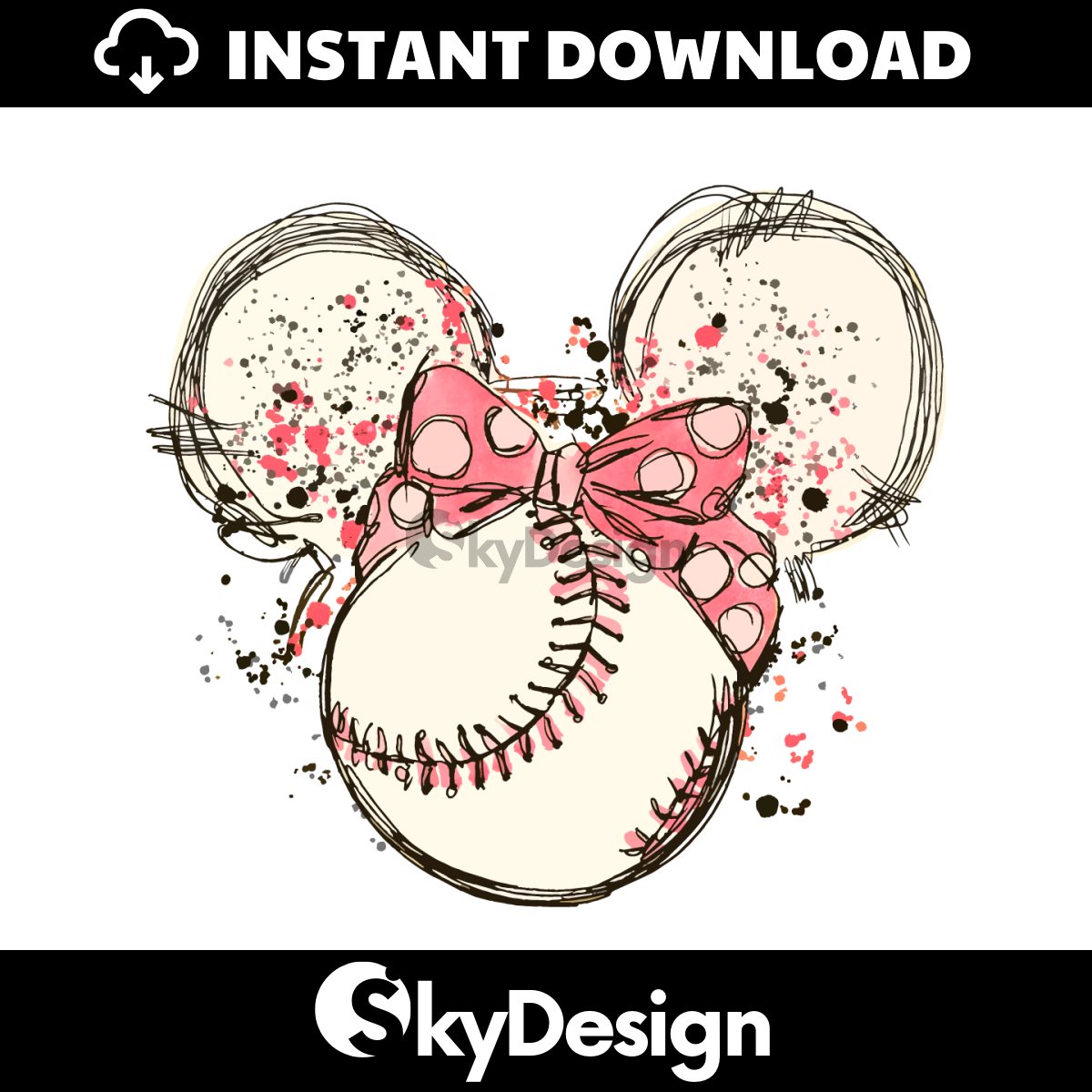 Retro Baseball Mom Disney Minnie PNG | Inspire Uplift