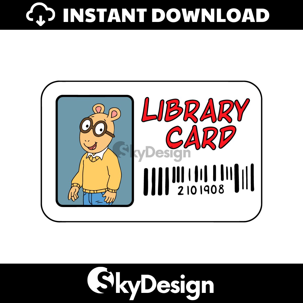 Library Card SVG 1 Arthur SVG - Inspire Uplift