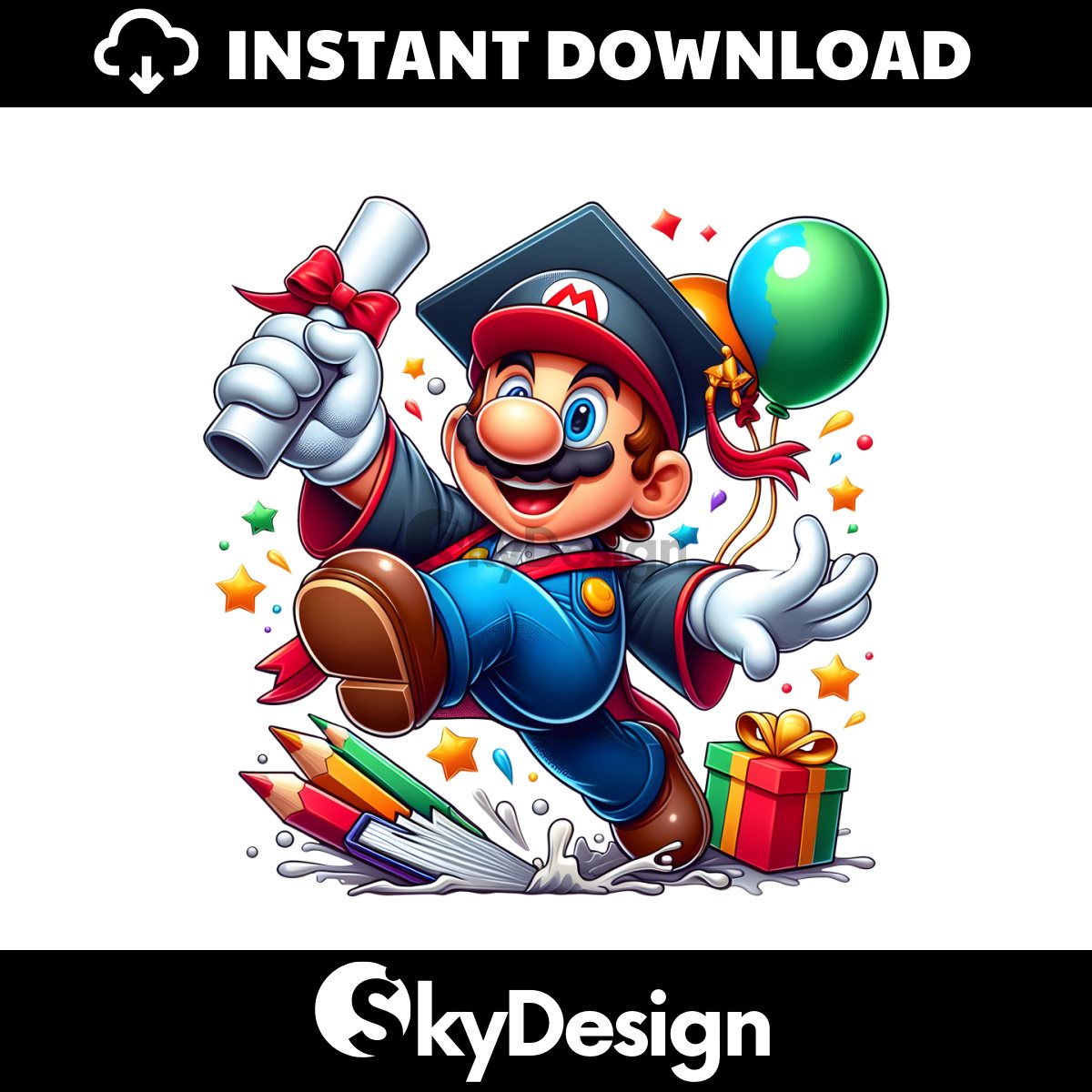 Funny Super Mario Graduation PNG | Inspire Uplift