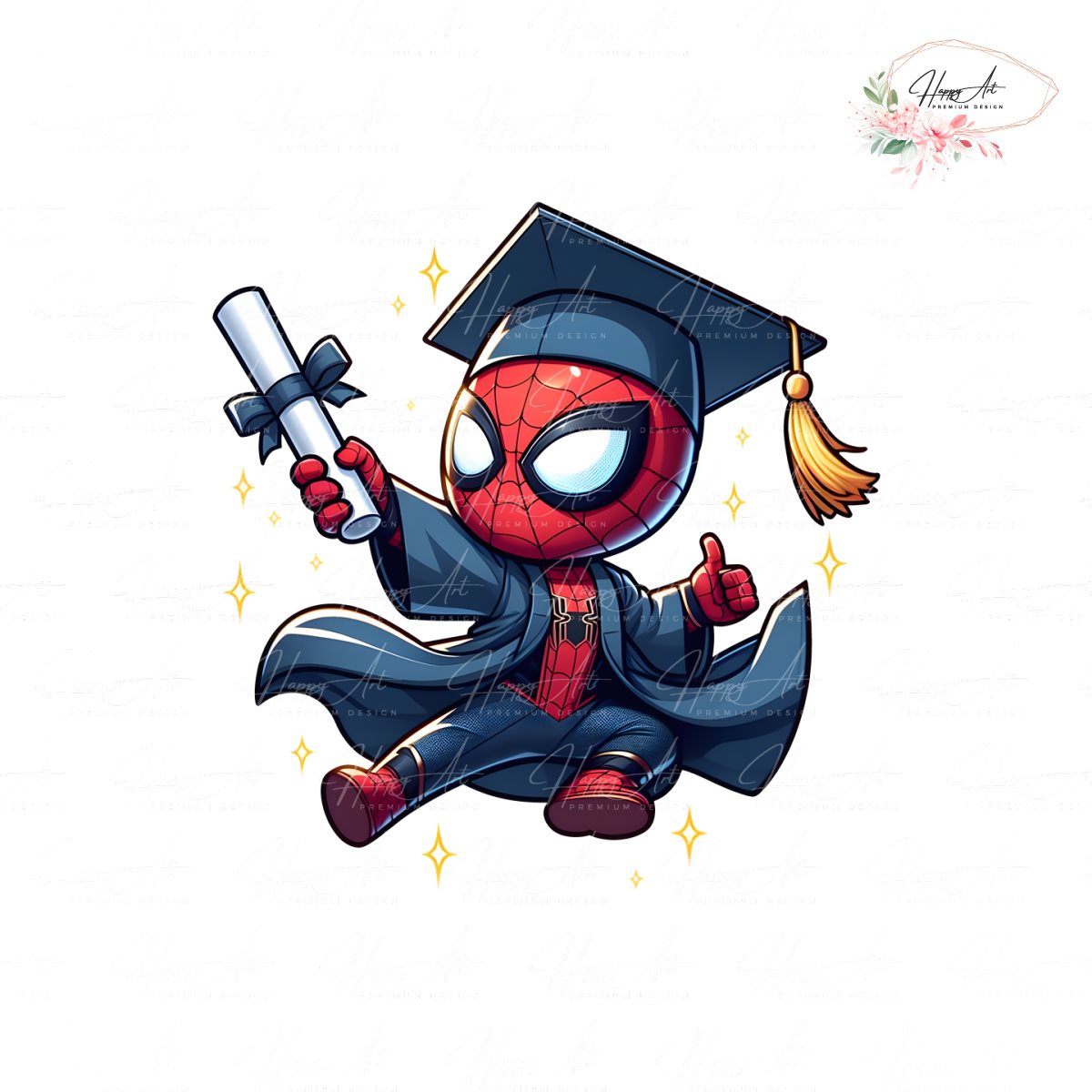 Superhero Spiderman Cartoon Graduation PNG - Inspire Uplift