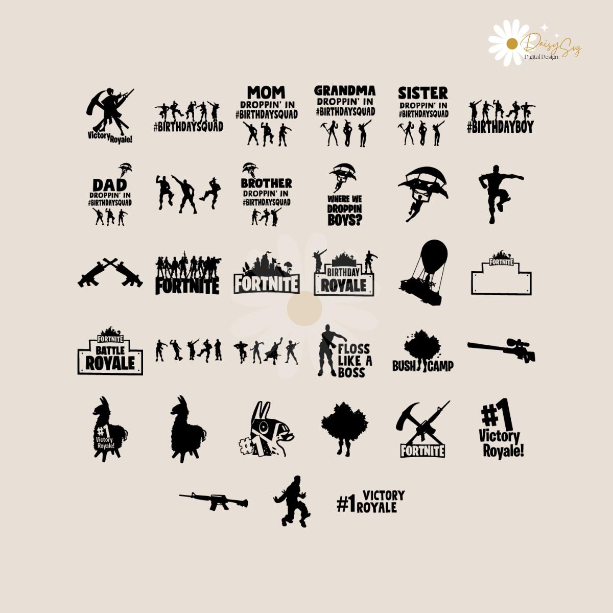 Vintage Fortnite Battle Royale SVG Bundle | Inspire Uplift