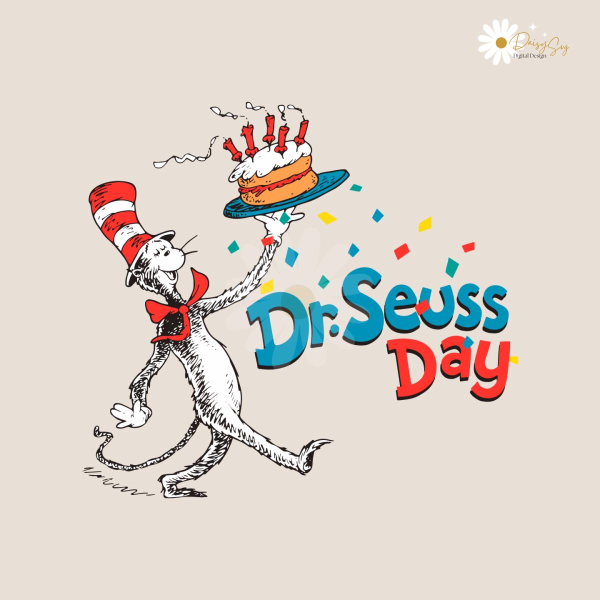 Happy Dr Seuss Day Cat In The Hat SVG - Inspire Uplift