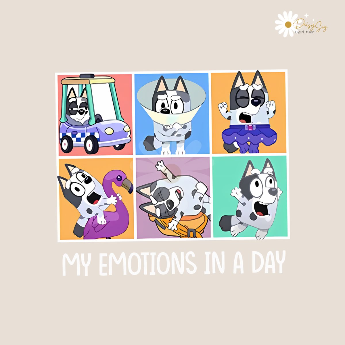 Bluey Muffin My Emotions In A Day PNG | Inspire Uplift