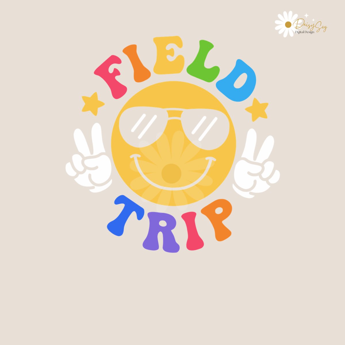 Field Day Field Trip Smiley Face Glasses PNG | Inspire Uplift