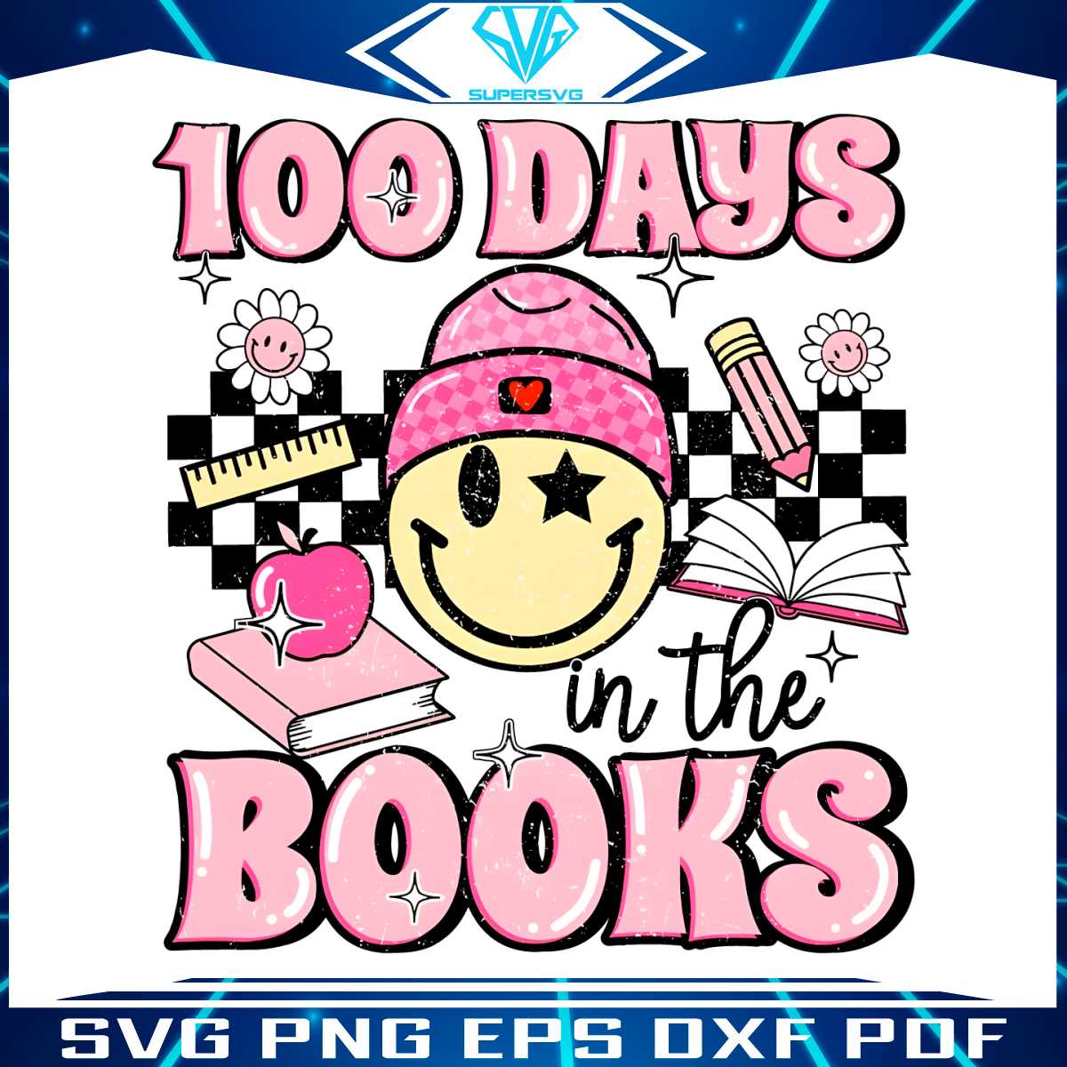 100 Days In The Books Smiley Face PNG,100th day of school,Ha | Inspire ...