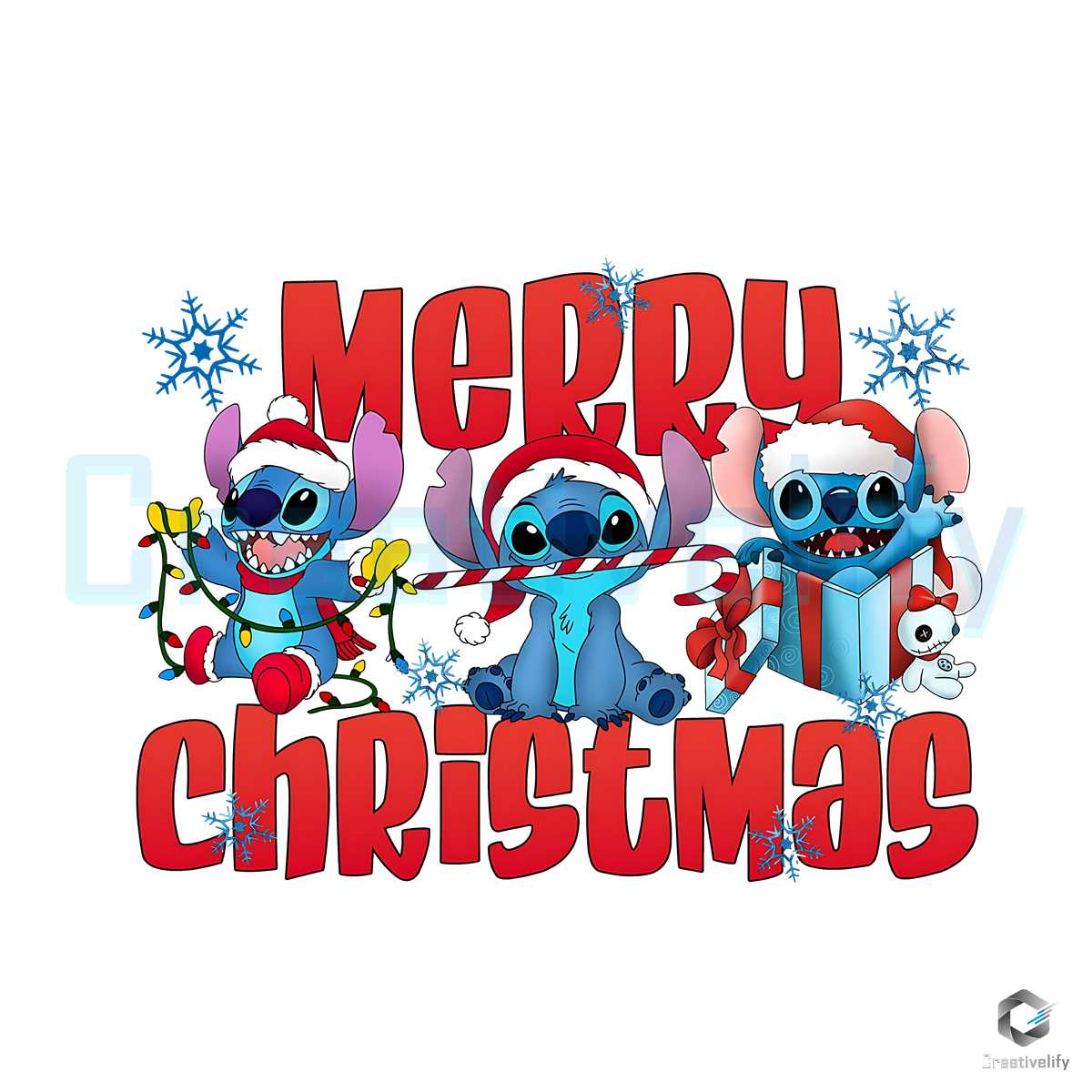 Cute Stitch Merry Xmas PNG Santa Disney Christmas File | Inspire Uplift