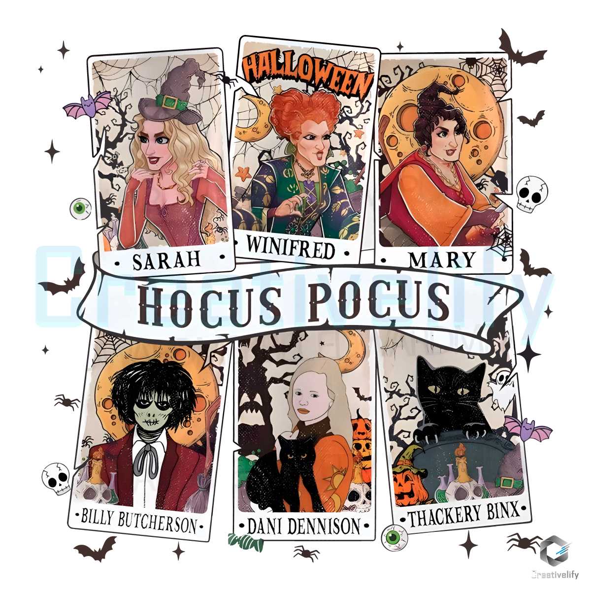 Disney Hocus Pocus Tarot Card Halloween PNG File Download | Inspire Uplift