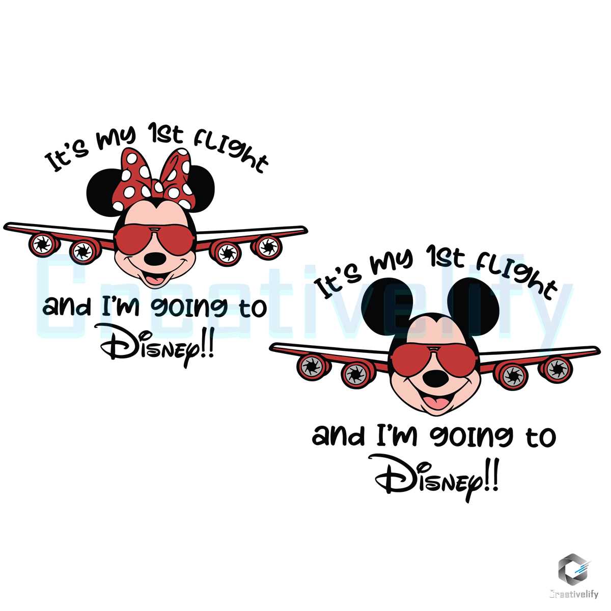 First Flight Disney Trip SVG Mickey Minnie Going To File | Inspire Uplift