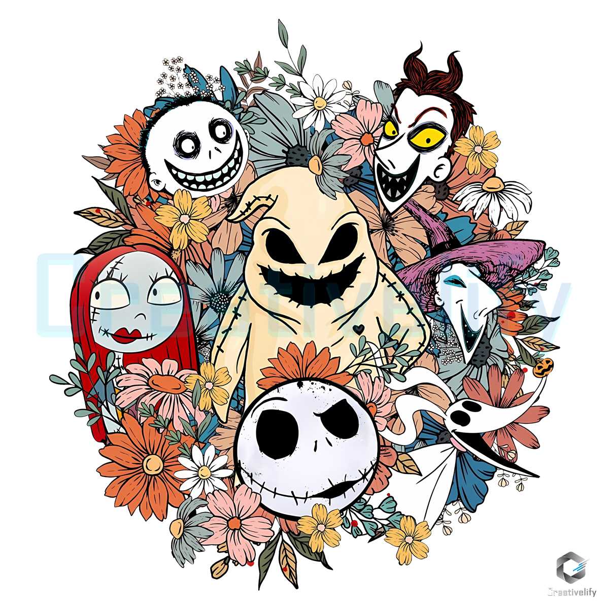 Floral Jack Skellington PNG Nightmare Before Christmas File | Inspire ...