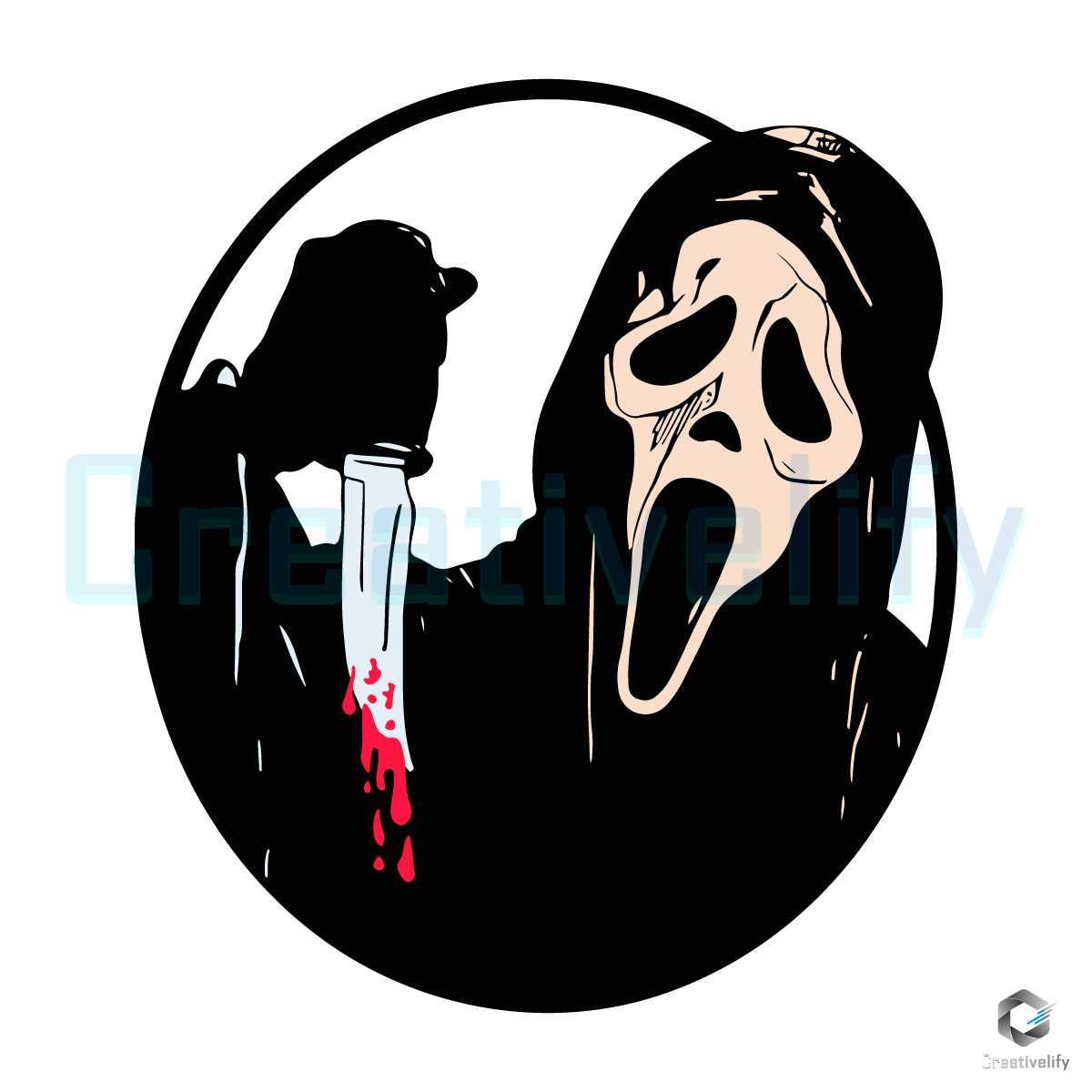 Ghostface Bloody Knife SVG Scream Horror File For Cricut | Inspire Uplift