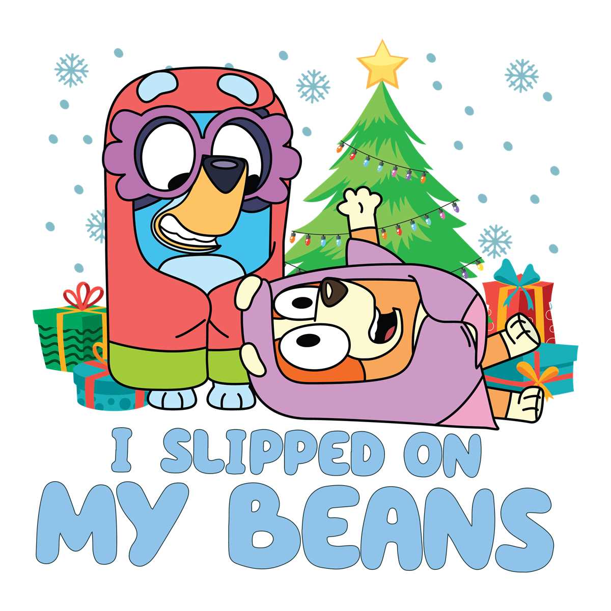 I Slipped On My Beans Bluey SVG Christmas Tree File | Inspire Uplift