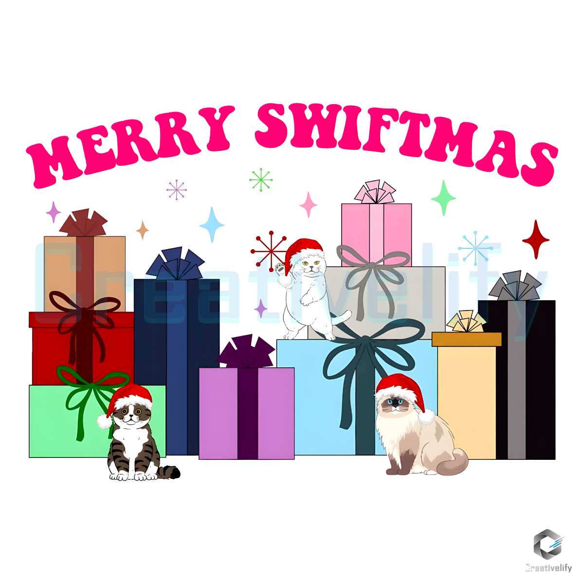 Merry Swiftmas PNG Karma Cat With Santa File Download - Inspire Uplift