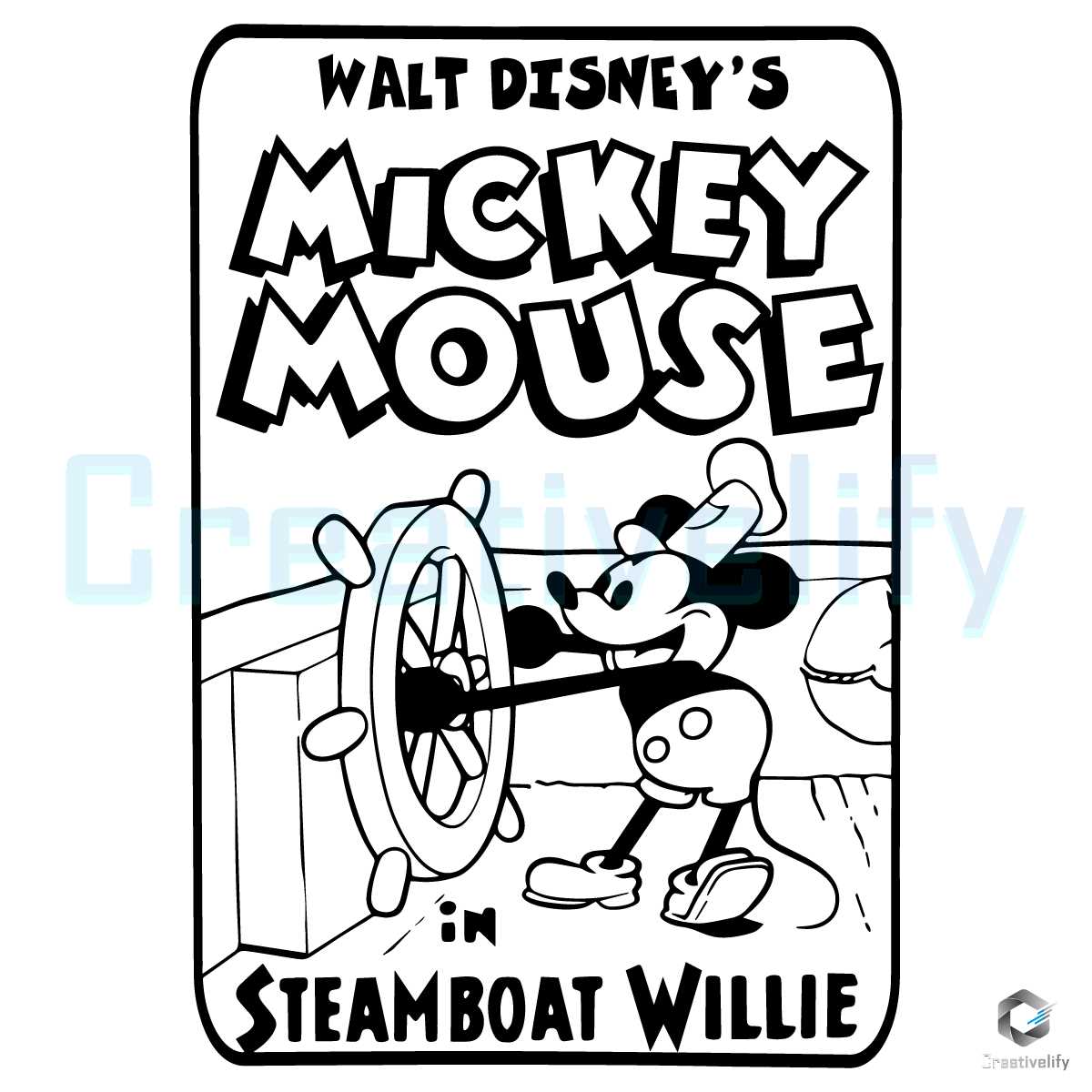 Mickey Steamboat Willie SVG Walt Disney File Download - Inspire Uplift