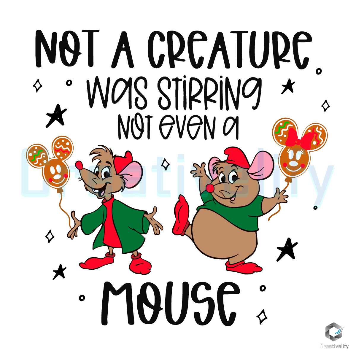 Not A Creature Was Stirring Not Even A Mouse SVG File | Inspire Uplift
