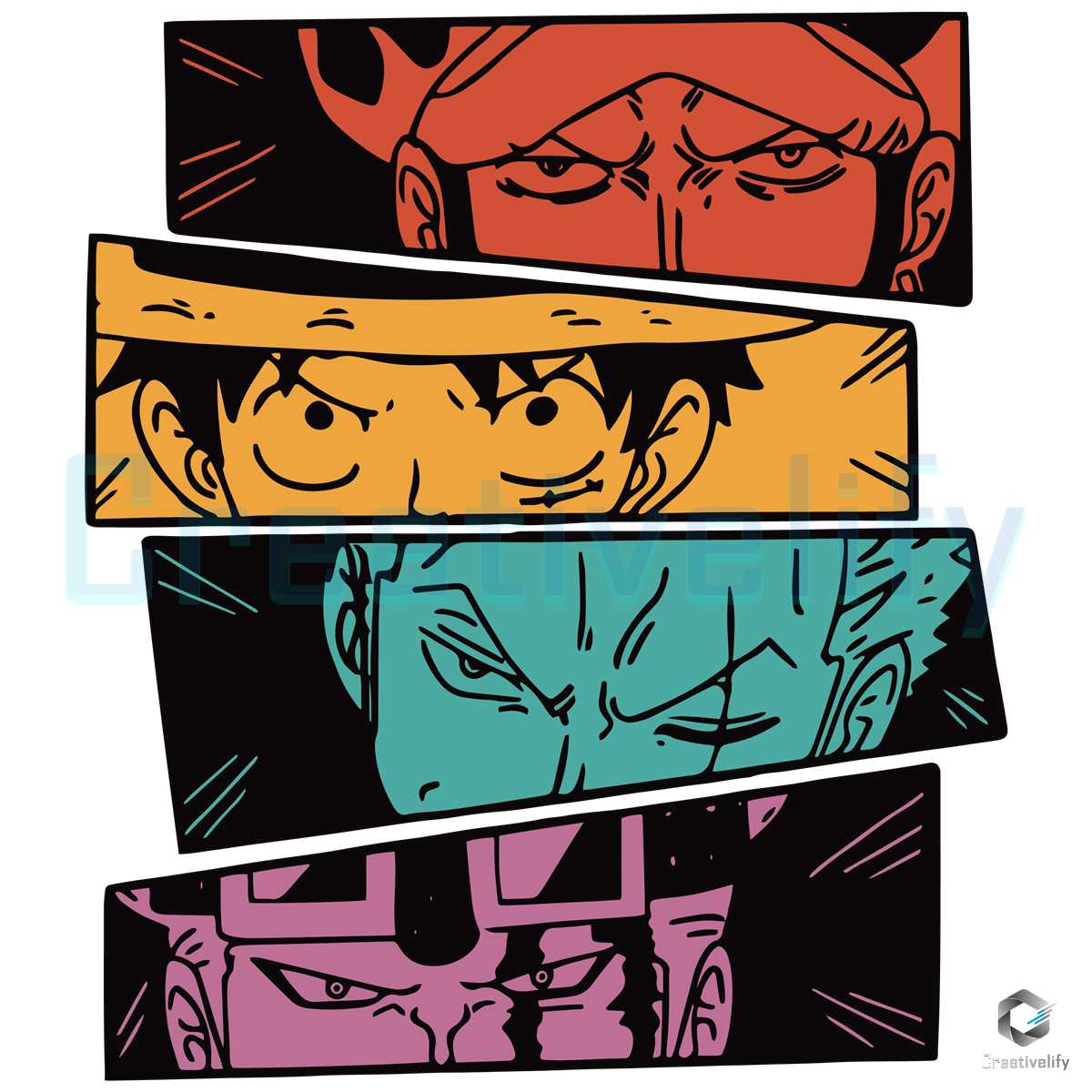 One Piece Straw Hat SVG Monkey Luffy Zoro File Digital | Inspire Uplift