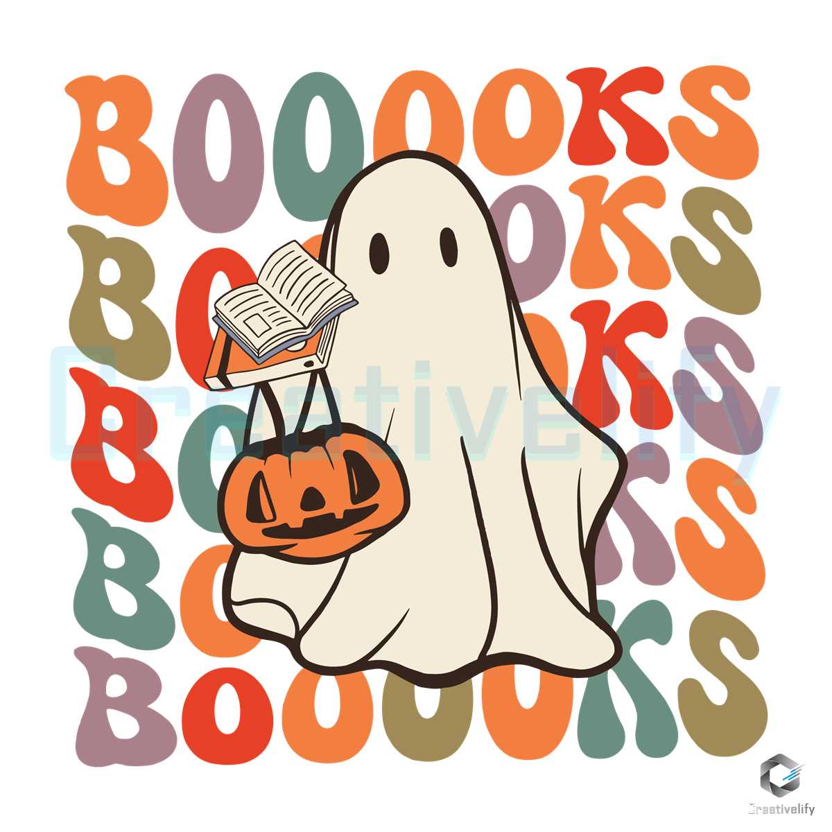 Retro Ghosts Reading SVG Halloween Teacher Librarian File | Inspire Uplift